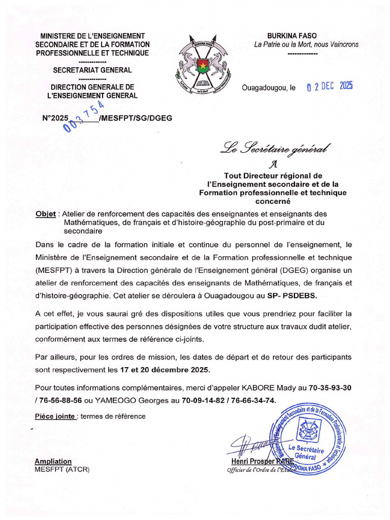 Atelier de Renforcement | PDF