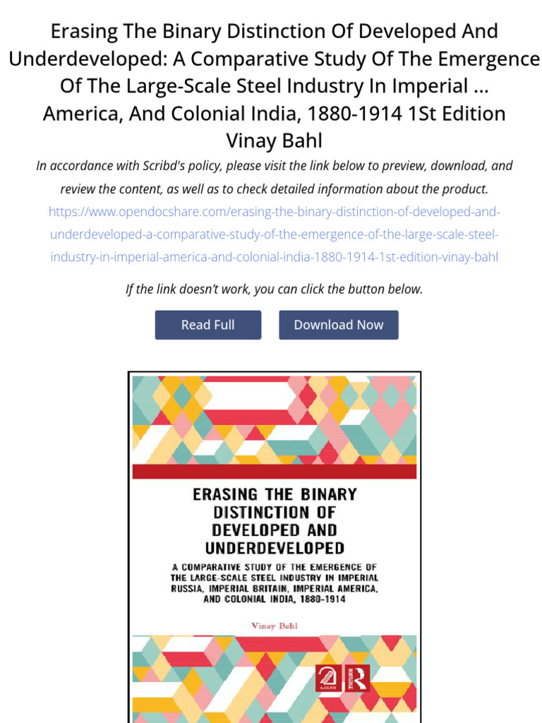 Erasing the Binary Distinction of Developed and Underdeveloped: A ...