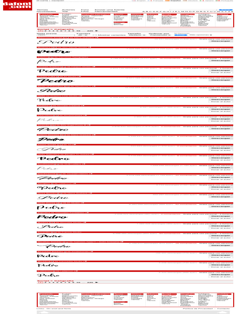 Script Caligrafía dafont.com 3 | PDF | Impresión | Diseño gráfico