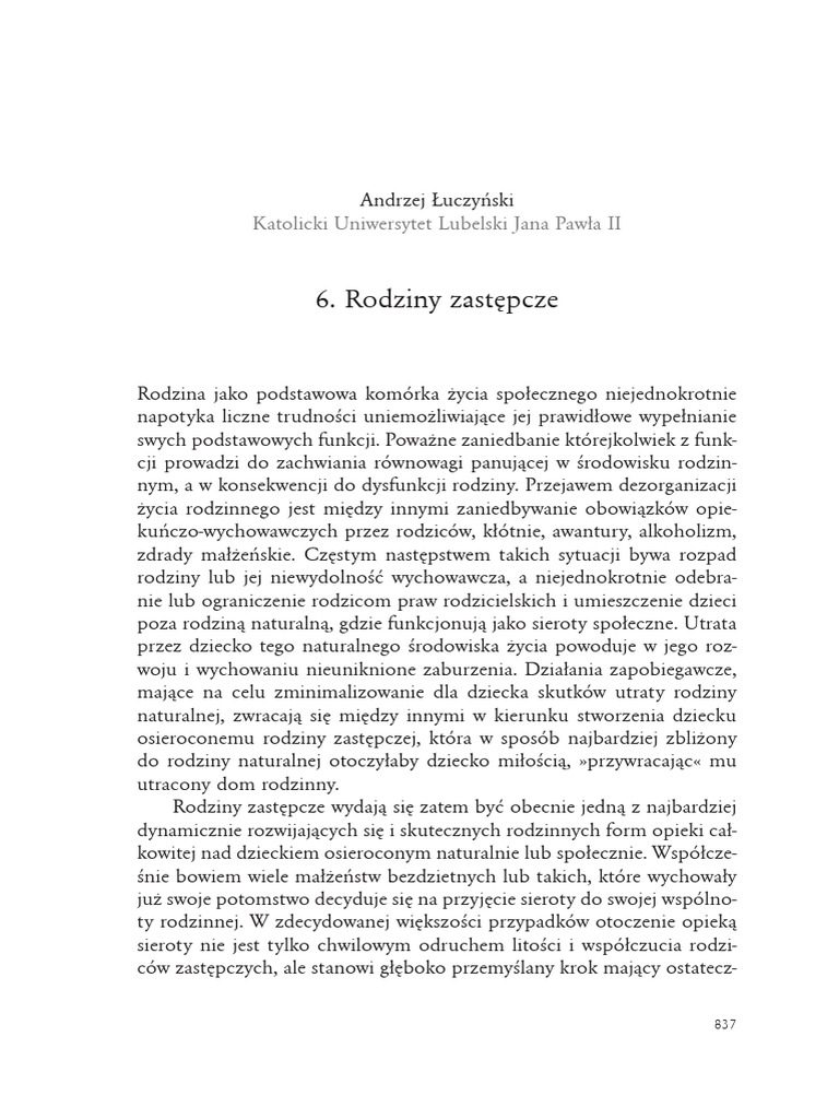 Luczynski Andrzej Rodziny Zastepcze | PDF