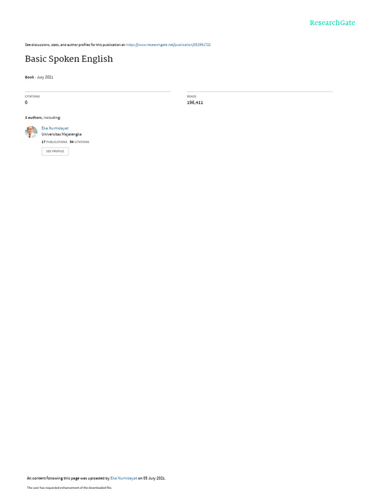 Basic Spoken English | PDF | Adverb | Verb