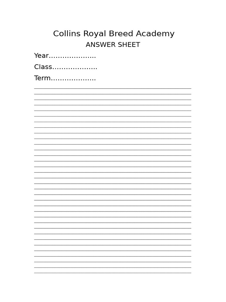 Answer Sheet | PDF