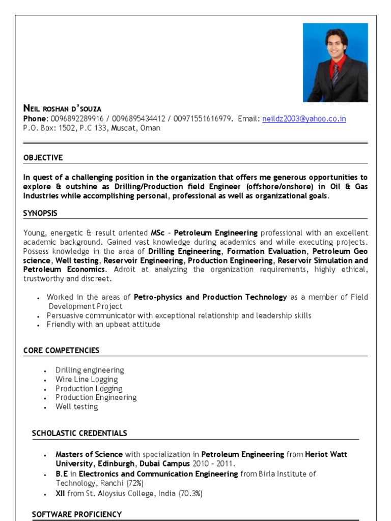Neil CV | PDF | Master Of Science | Engineering
