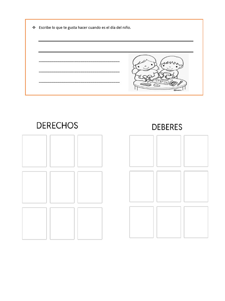 Escribe Lo Que Te Gusta Hacer Cuando Es El Día Del Niño | PDF
