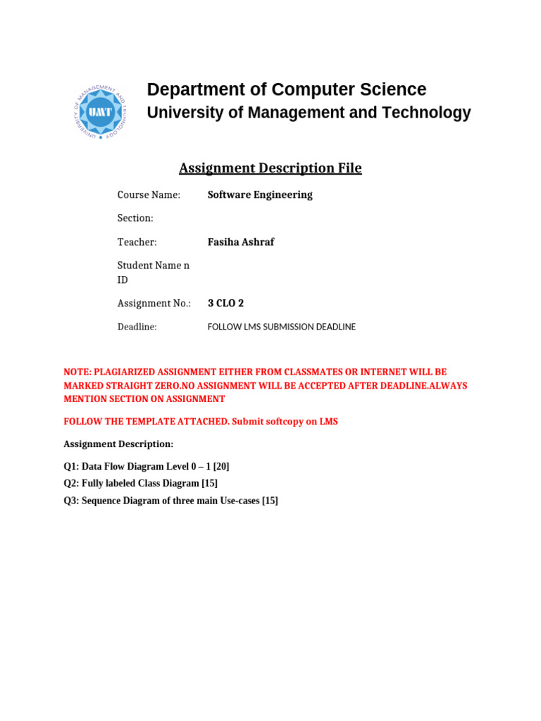 SE Assignment 3-CLO2 | PDF