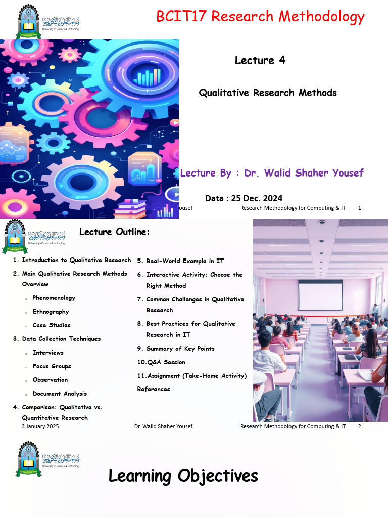 Lecture 4 Qualitative Research Methods | PDF | Qualitative Research ...
