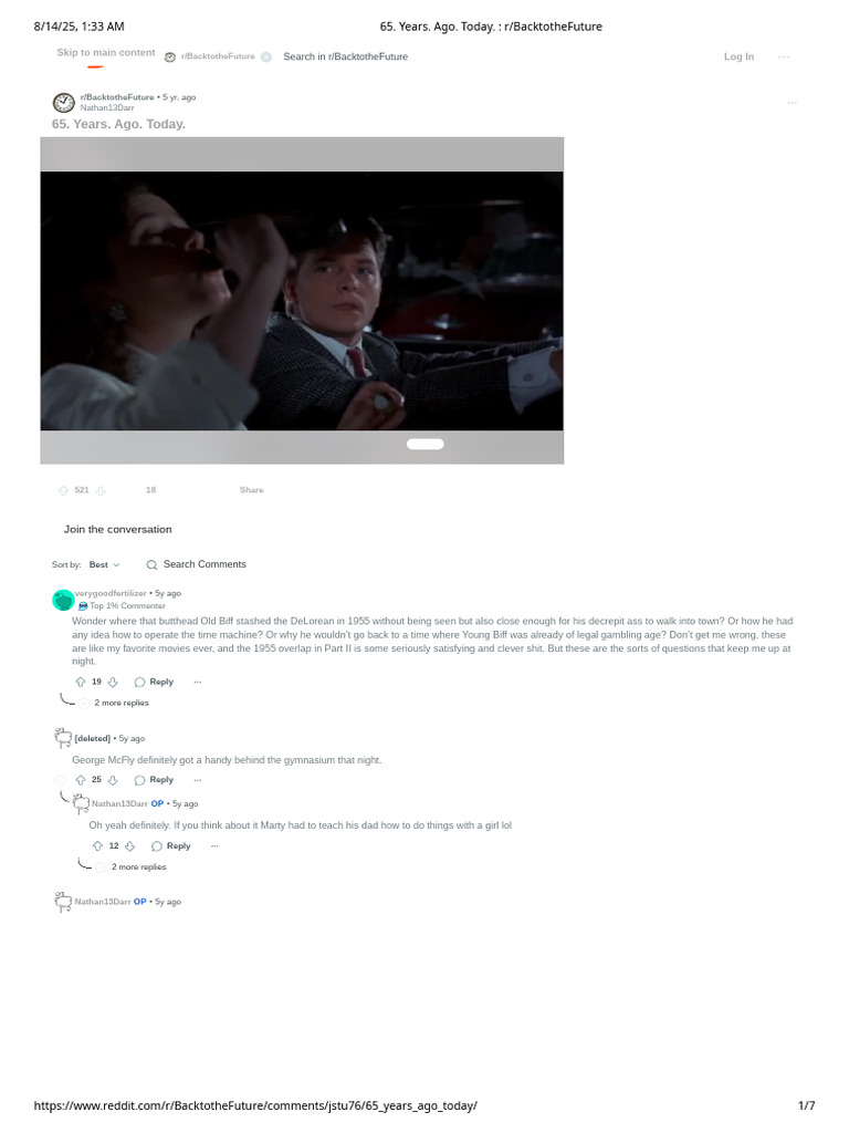 65. Years. Ago. Today. _ R_BacktotheFuture | PDF