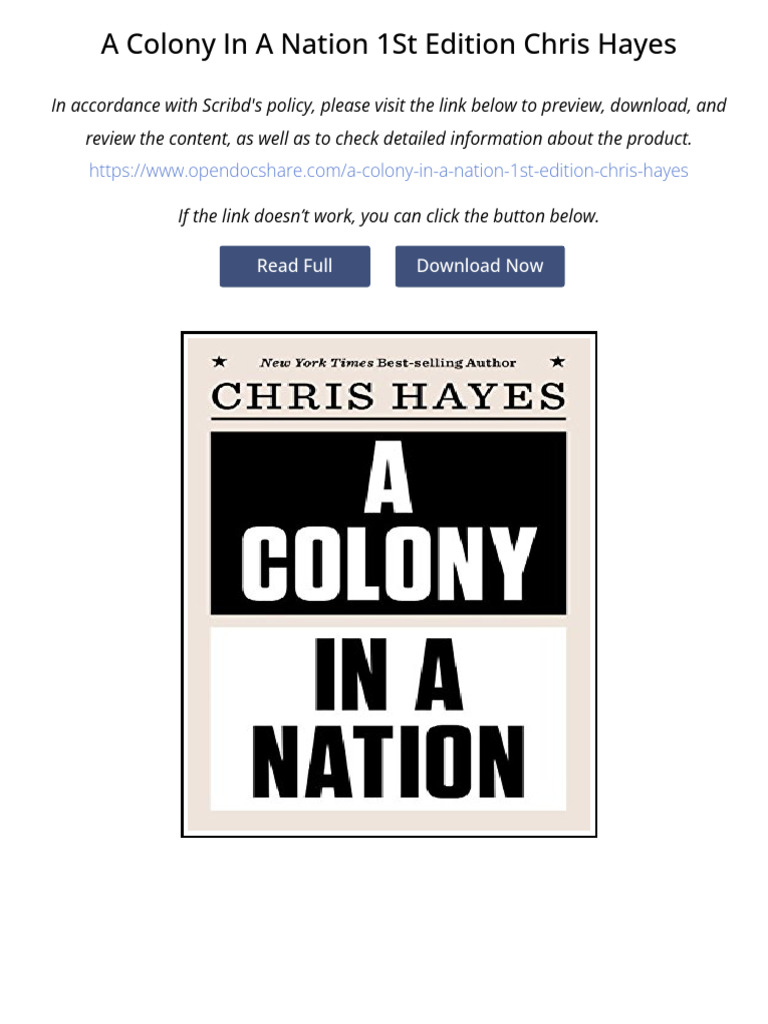 A Colony in a Nation 1st Edition Chris Hayes | PDF | Jim Crow Laws | Police