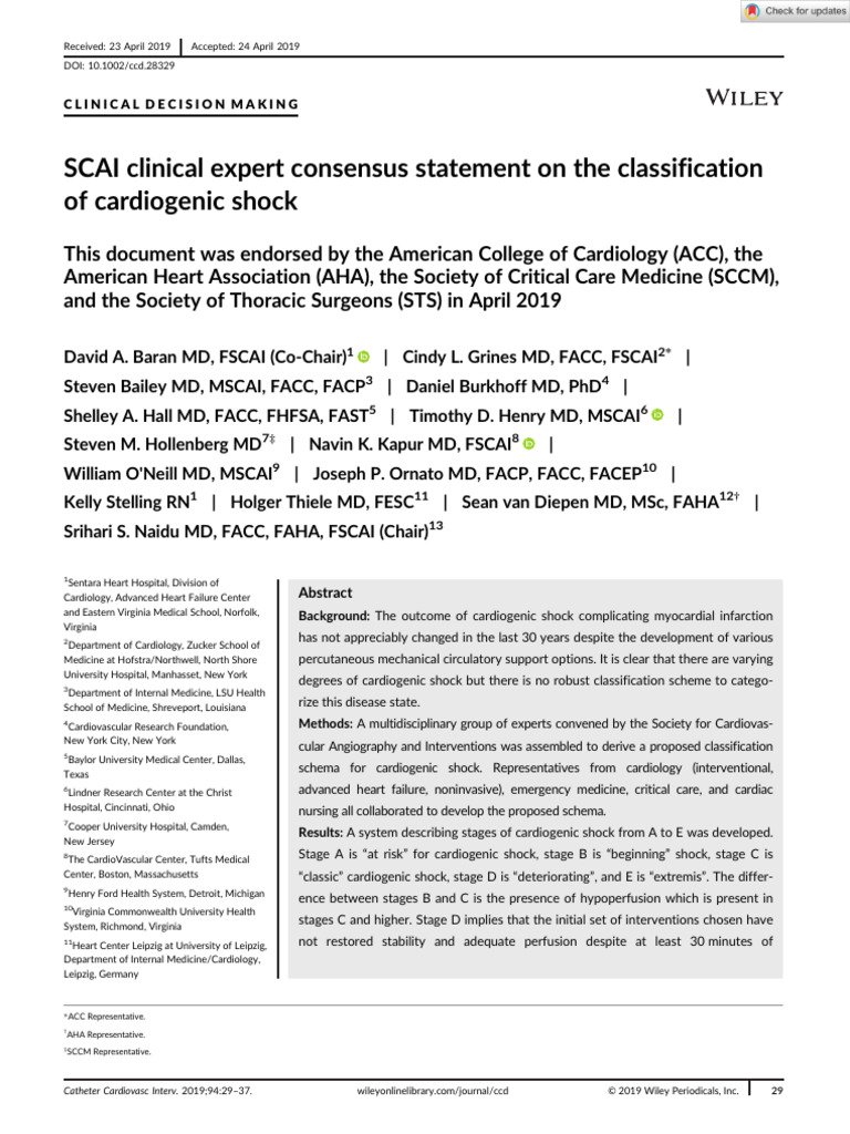 Cathet Cardio Intervent - 2019 - Baran - SCAI Clinical Expert Consensus ...