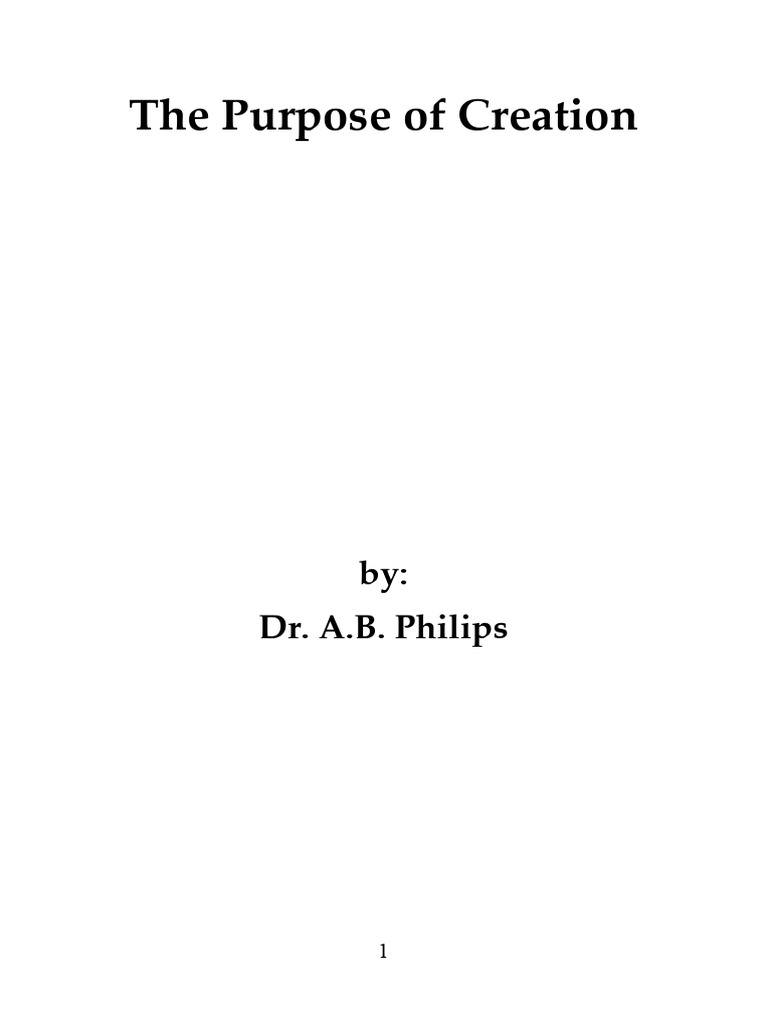 En The Purpose of Creation | PDF