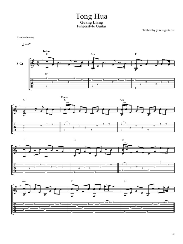 Tong Hua - Guang Liang | PDF | Guitar Family Instruments | Irish ...