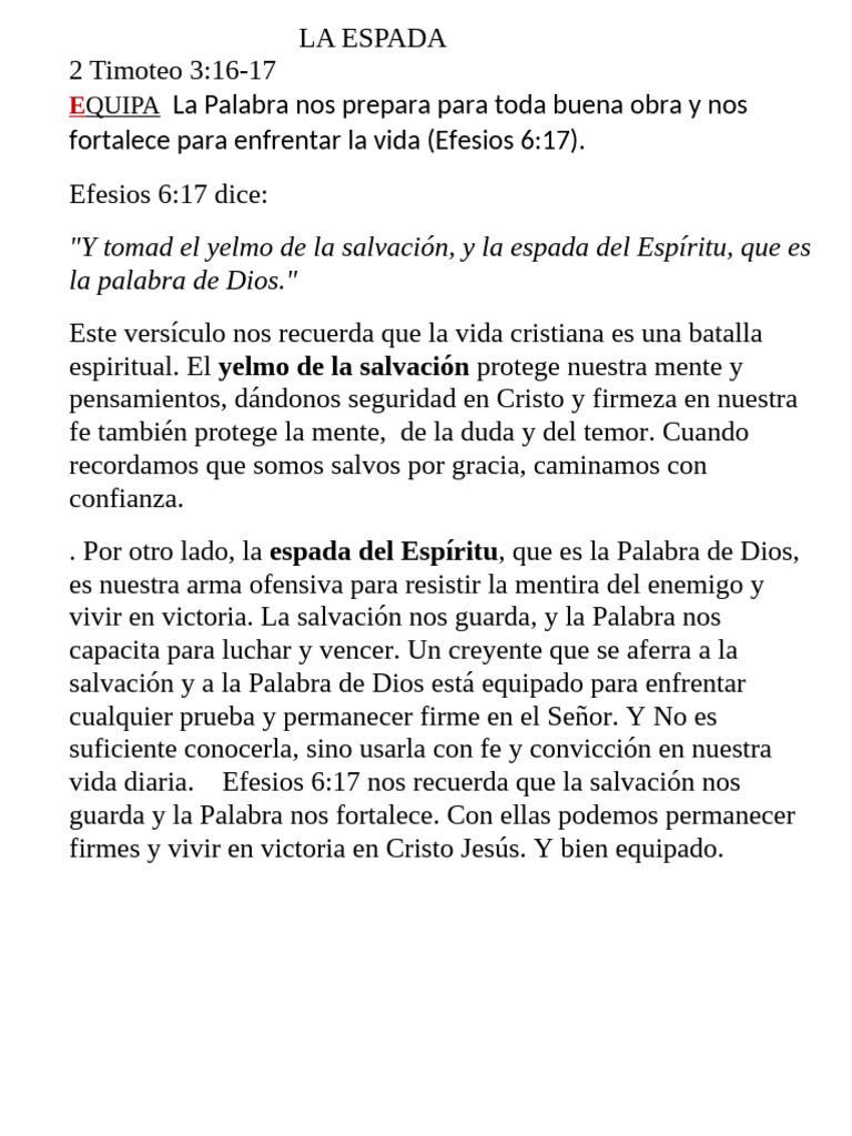 La Biblia Espada | PDF | Cristo (título) | Fe