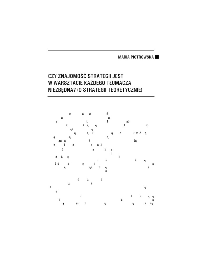 Piotrowska Czy Znajomosc Strategii 2007 | PDF
