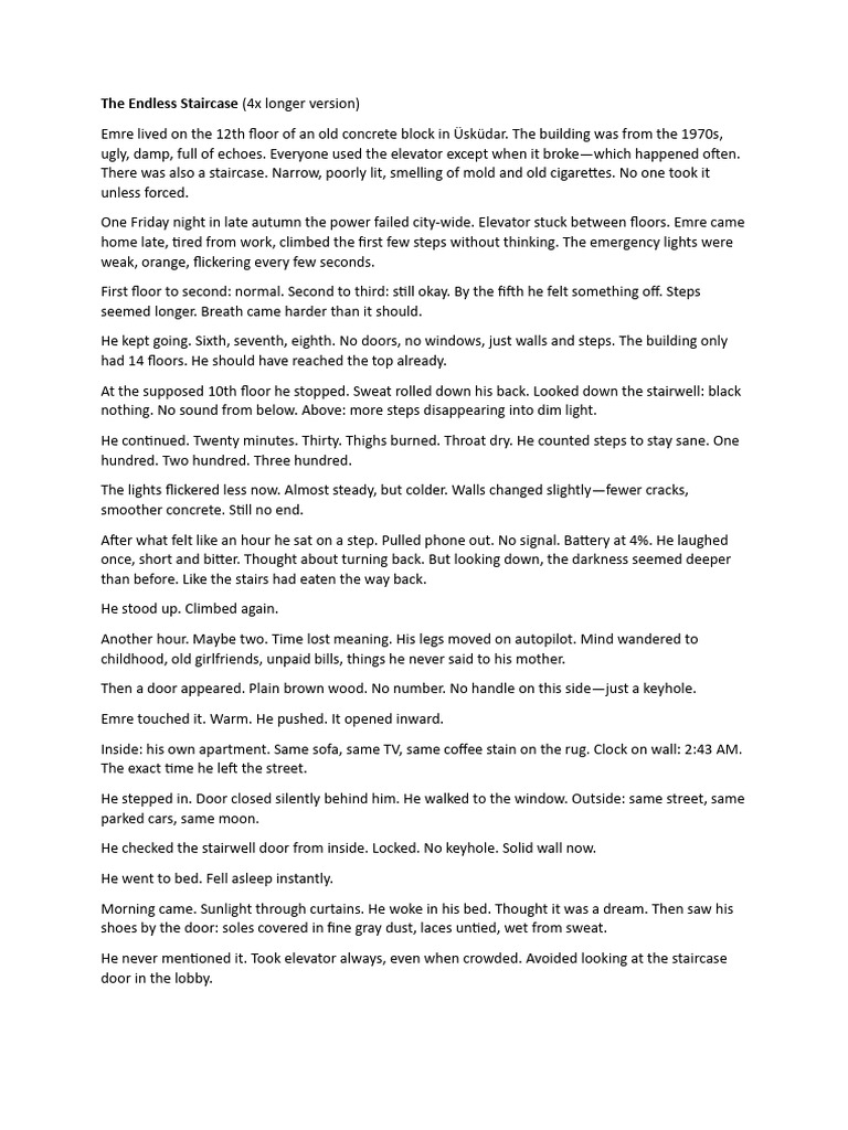 Endless | PDF | Stairs | Elevator