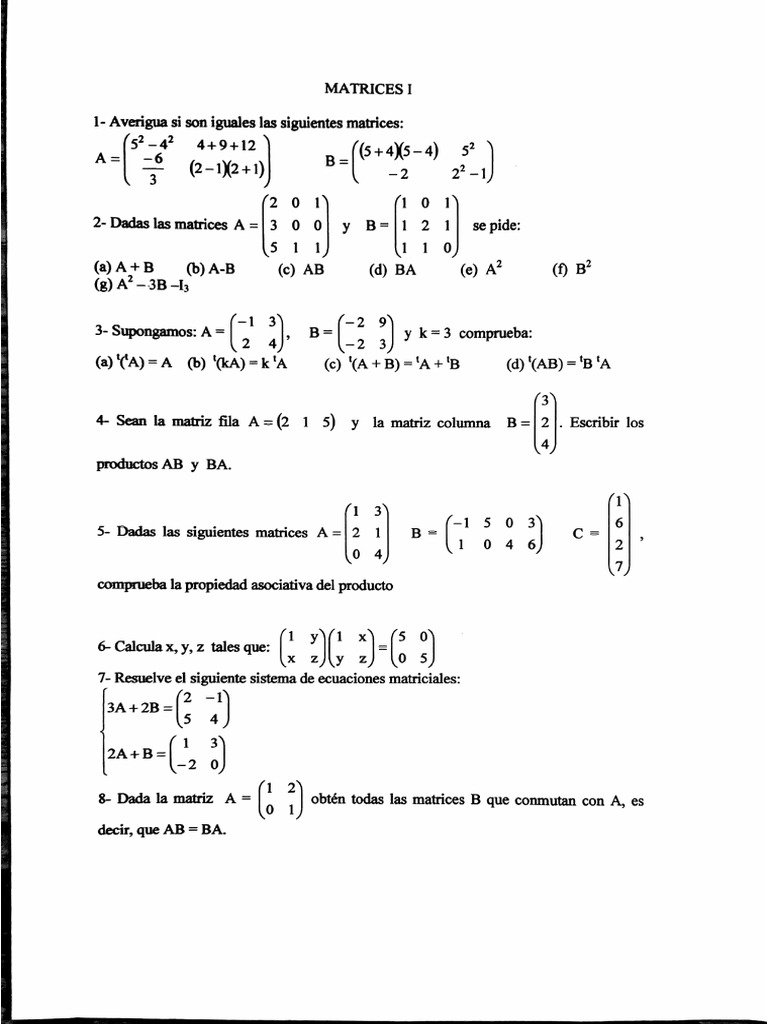 Matrices I | PDF