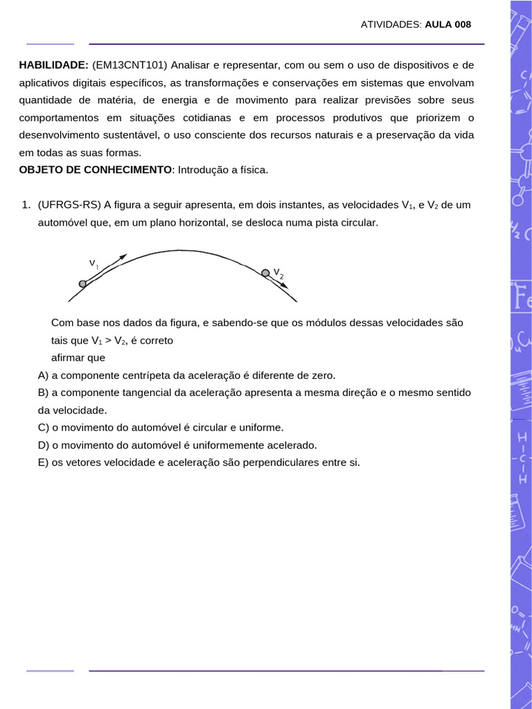 AULA--008-----GRANDEZAS--VETORIAIS | PDF | Velocidade | Física