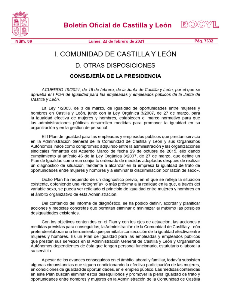Acuerdo+19_2021+18+de+febrero+I+Plan+de+Iguldad+ | PDF | Igualdad de ...