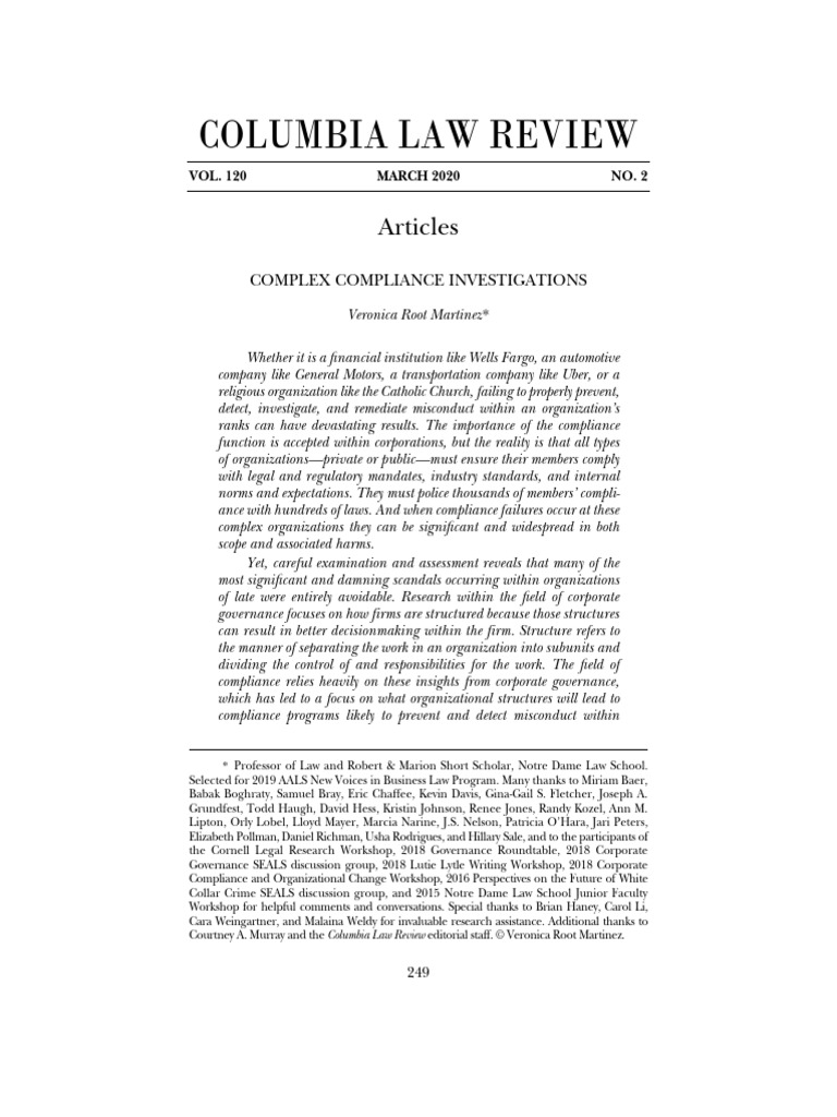 Complex Compliance Investigations | PDF | Regulatory Compliance ...