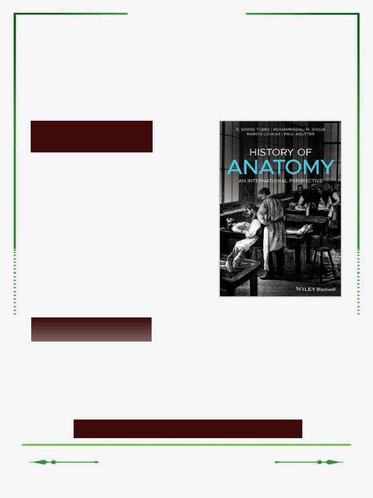 History of Anatomy 1st edition by Shane Tubbs, Mohammadali Shoja ...