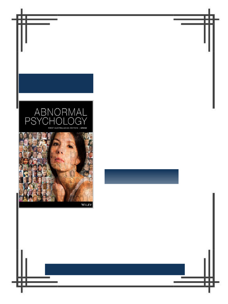 Abnormal Psychology 1st Edition Ann M. Kring eBook complete pdf | PDF ...