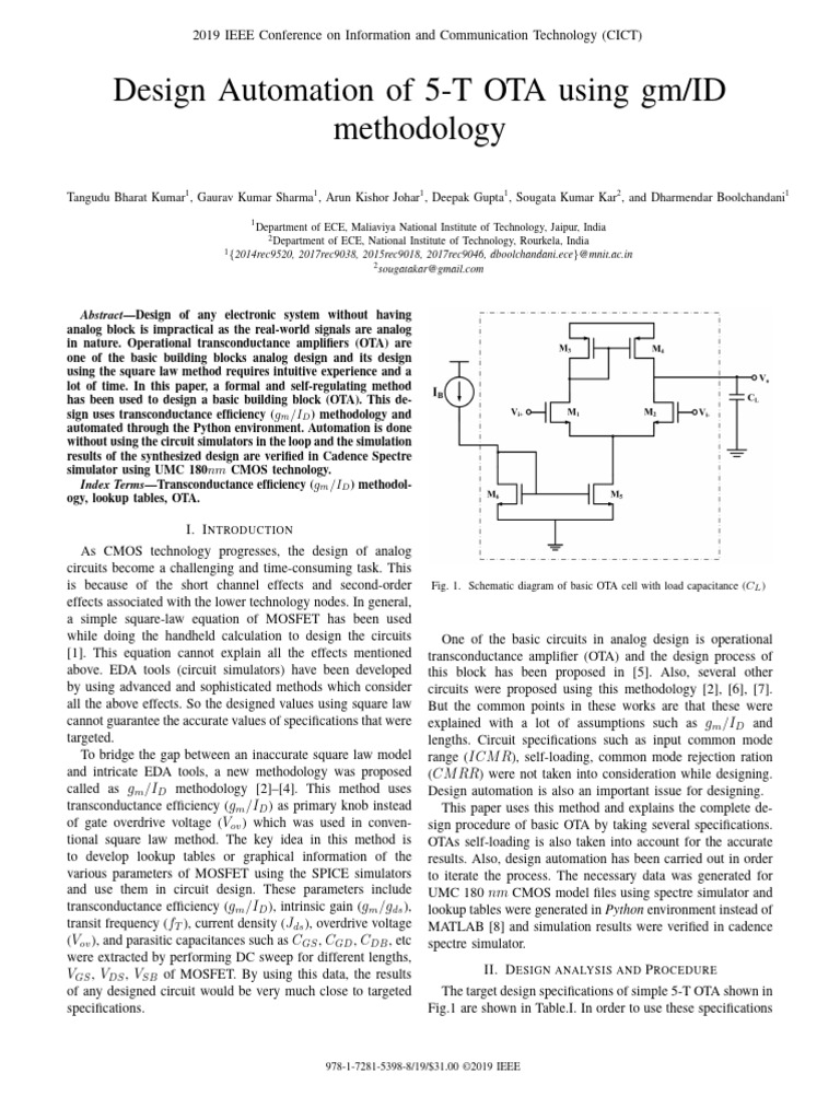Design_Automation_of_5-T_OTA_using_gm_ID_methodology | PDF | Mosfet ...