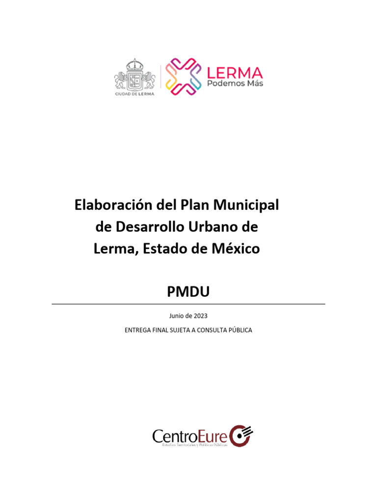 Plan de Desarrollo Urbano Lerma 2023 | PDF | México | Sustentabilidad
