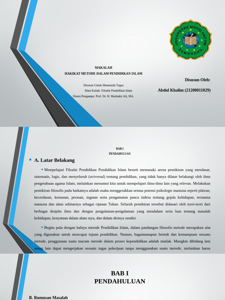 5. Makalah Hakikat Metode Dalam Pendidikan Islam | PDF