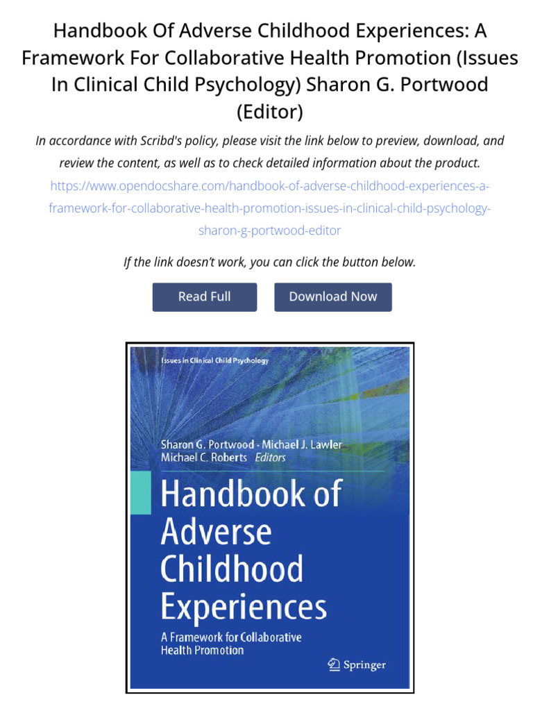 Handbook of Adverse Childhood Experiences: A Framework for ...