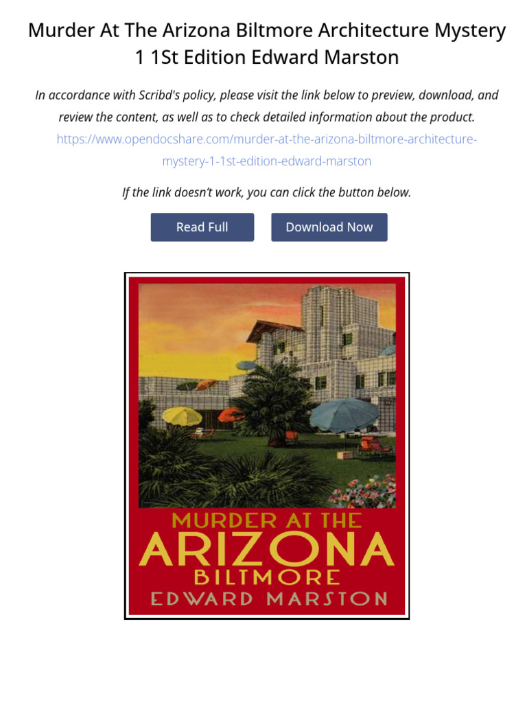 Murder at the Arizona Biltmore Architecture Mystery 1 1st Edition ...