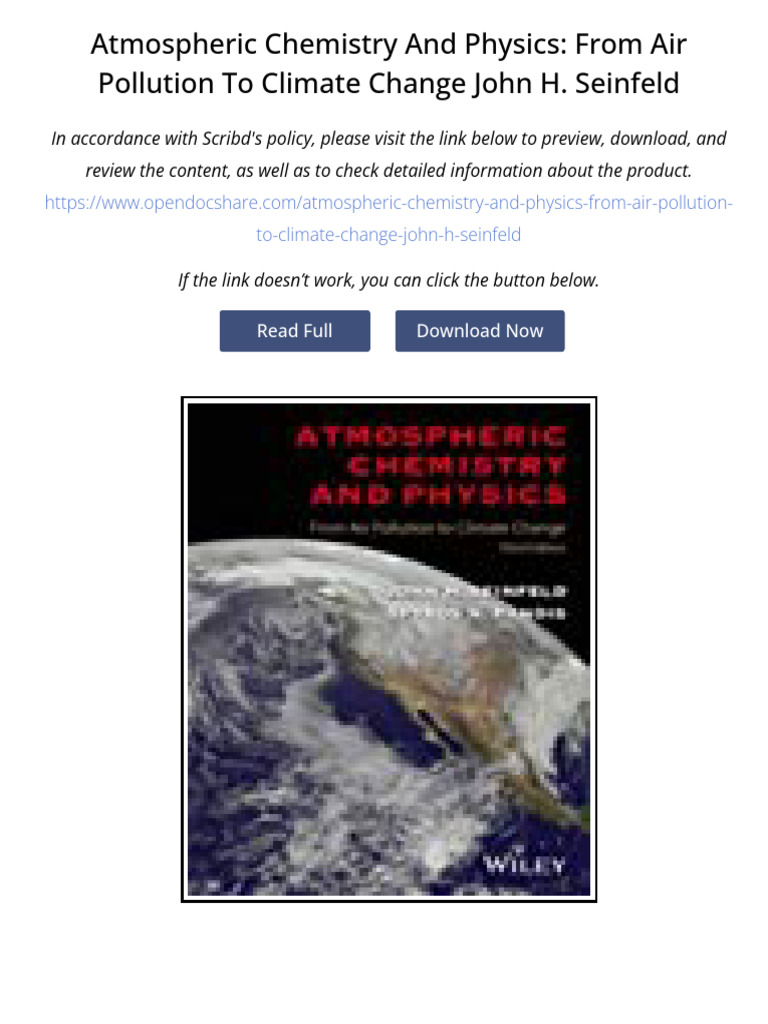 Atmospheric Chemistry and Physics: From Air Pollution to Climate Change ...