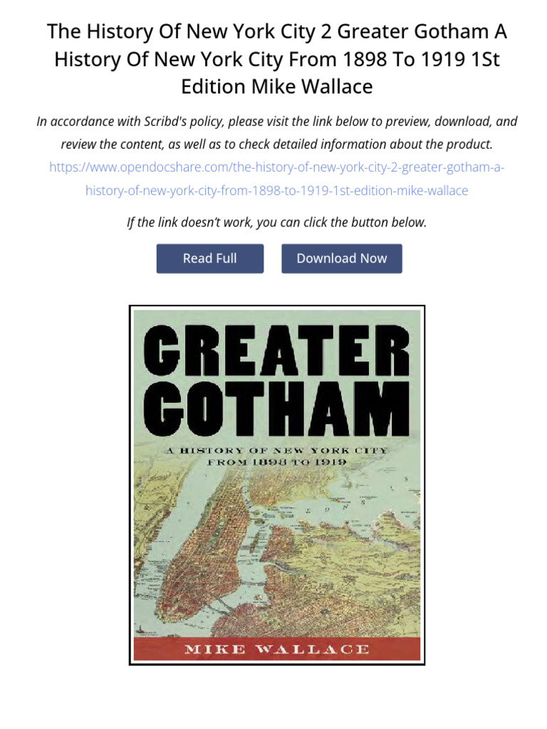 The History of New York City 2 Greater Gotham A History of New York ...
