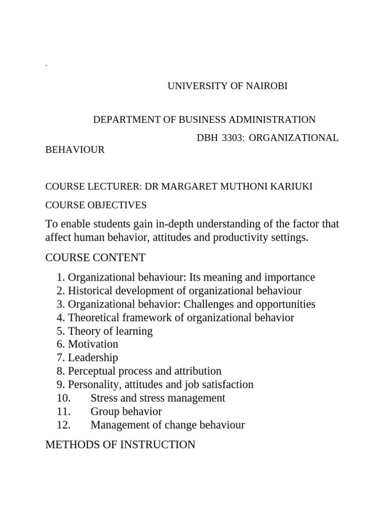 Course Outline DBH 3303 | PDF