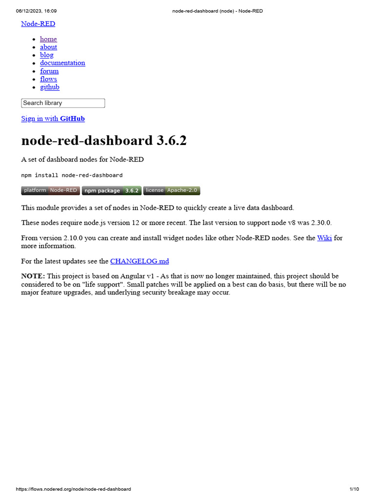 Node Red Dashboard (Node) Node RED | PDF | Page Layout | Icon (Computing)