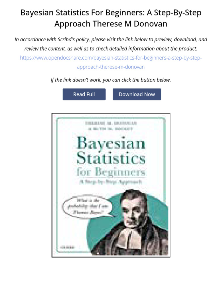 Bayesian Statistics for Beginners: A Step-By-Step Approach Therese M ...