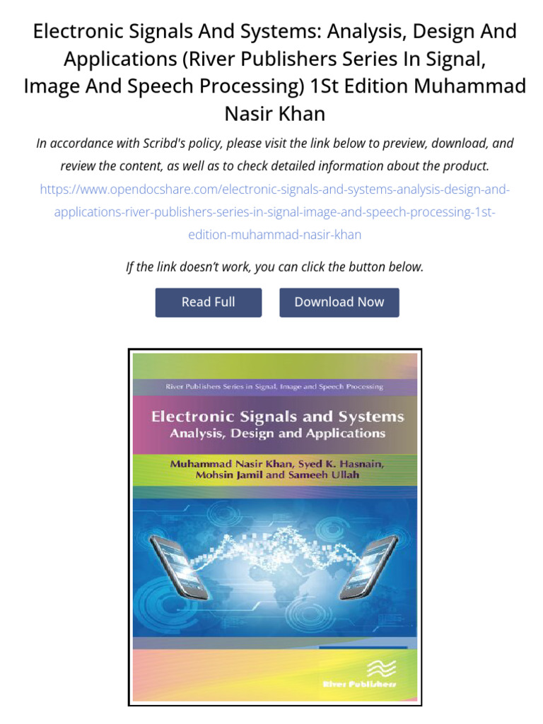 Electronic Signals and Systems: Analysis, Design and Applications ...
