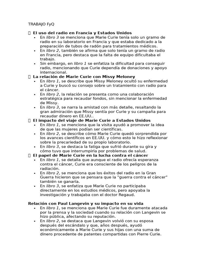 Marie Curie: Radio, Salud y Legado | PDF | Marie Curie