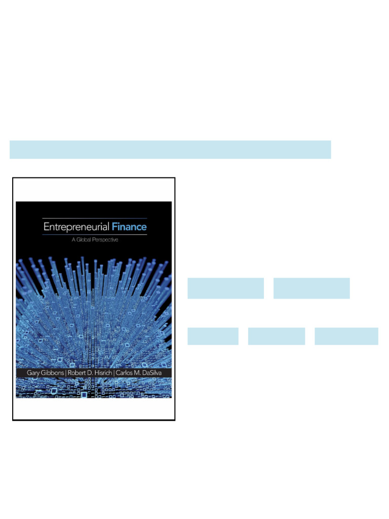 Entrepreneurial Finance A Global Perspective Gary Gibbons & Robert D ...
