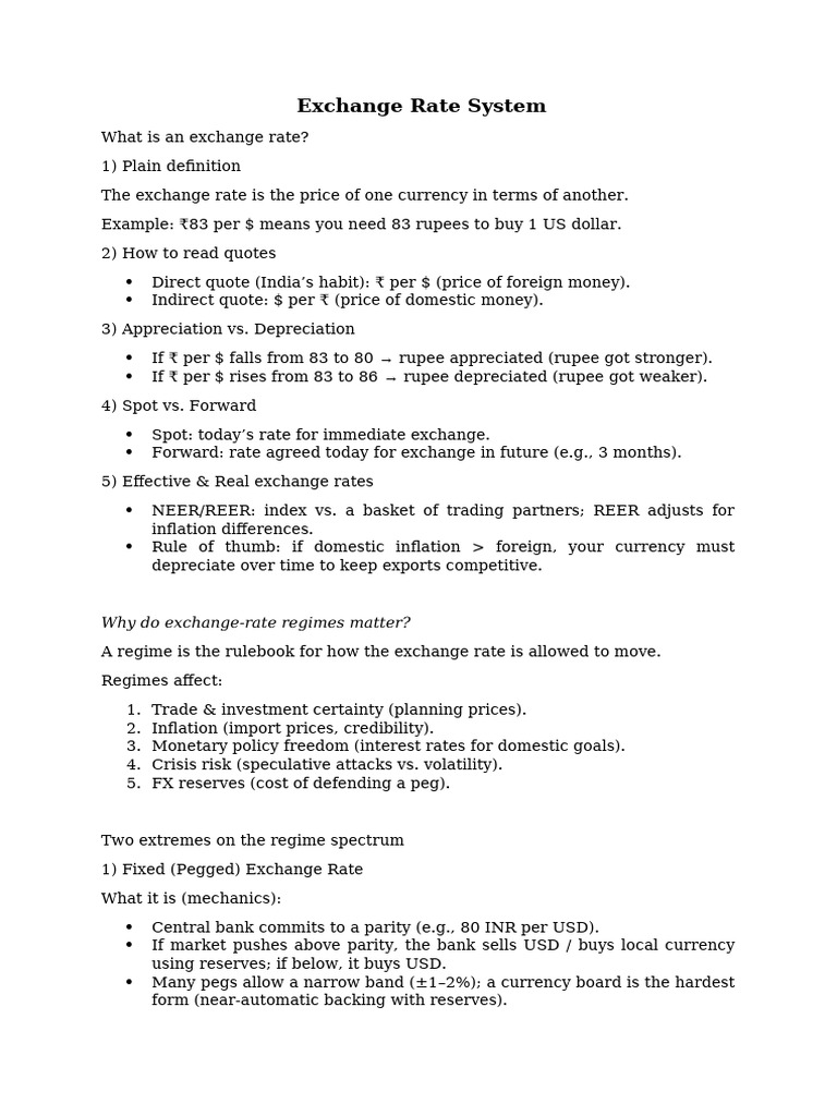 Chapter 4 - Exchange Rate System | PDF | Exchange Rate | Inflation