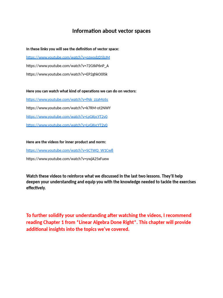 Homework Vector Space | PDF