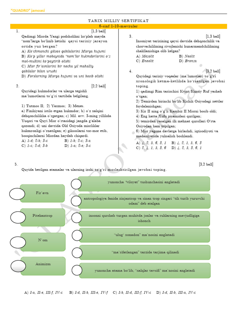 TMS 6-sinf 1-10-& (3) (1) | PDF