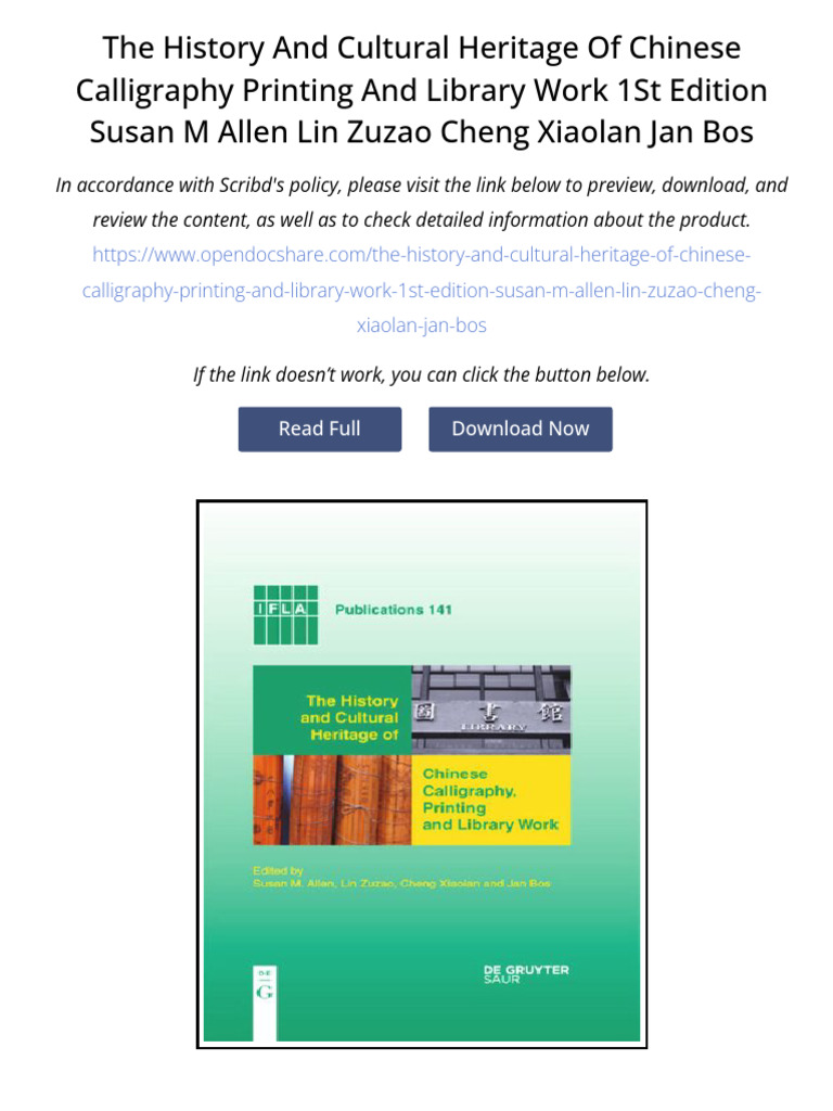 The History and Cultural Heritage of Chinese Calligraphy Printing and ...