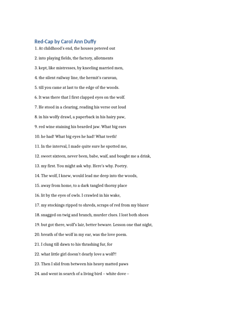 Little Red Cap Extract 40 Lines | PDF