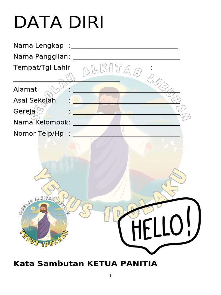 Sekolah Alkitab Liburan 2024: Yesus Idolaku | PDF