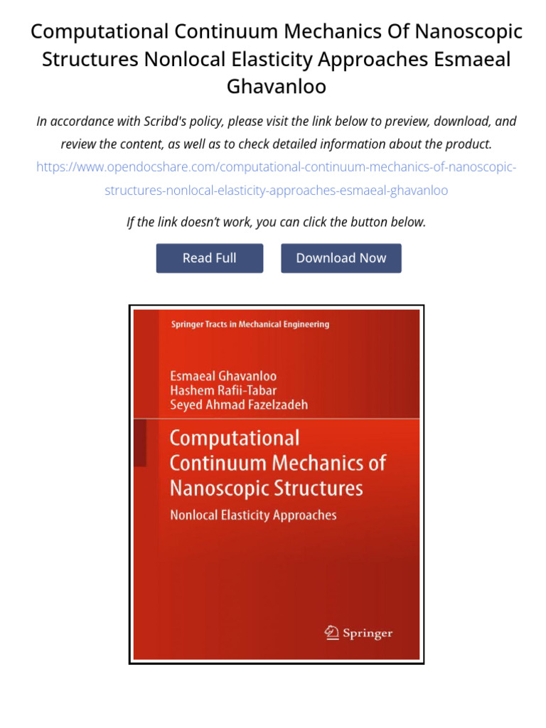Computational Continuum Mechanics of Nanoscopic Structures Nonlocal ...