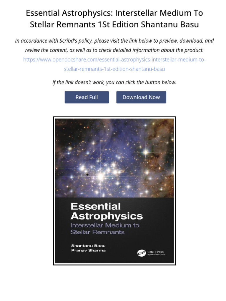 Essential Astrophysics: Interstellar Medium to Stellar Remnants 1st ...