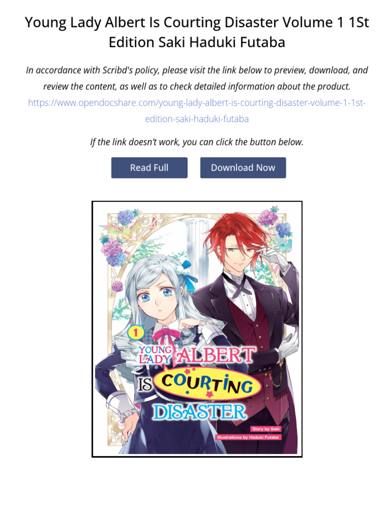 Young Lady Albert Is Courting Disaster Volume 1 1st Edition Saki Haduki ...