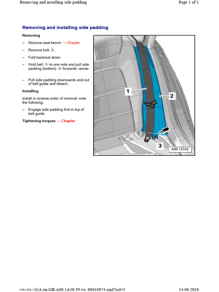 Side Padding Removal and Installation Guide | PDF