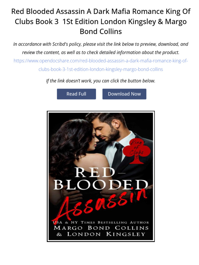 Red Blooded Assassin A Dark Mafia Romance King of Clubs Book 3 1st ...