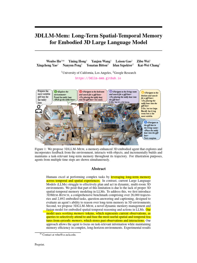 3DLLMMem LongTerm SpatialTemporal Memory for Embodied 3D Large Language ...