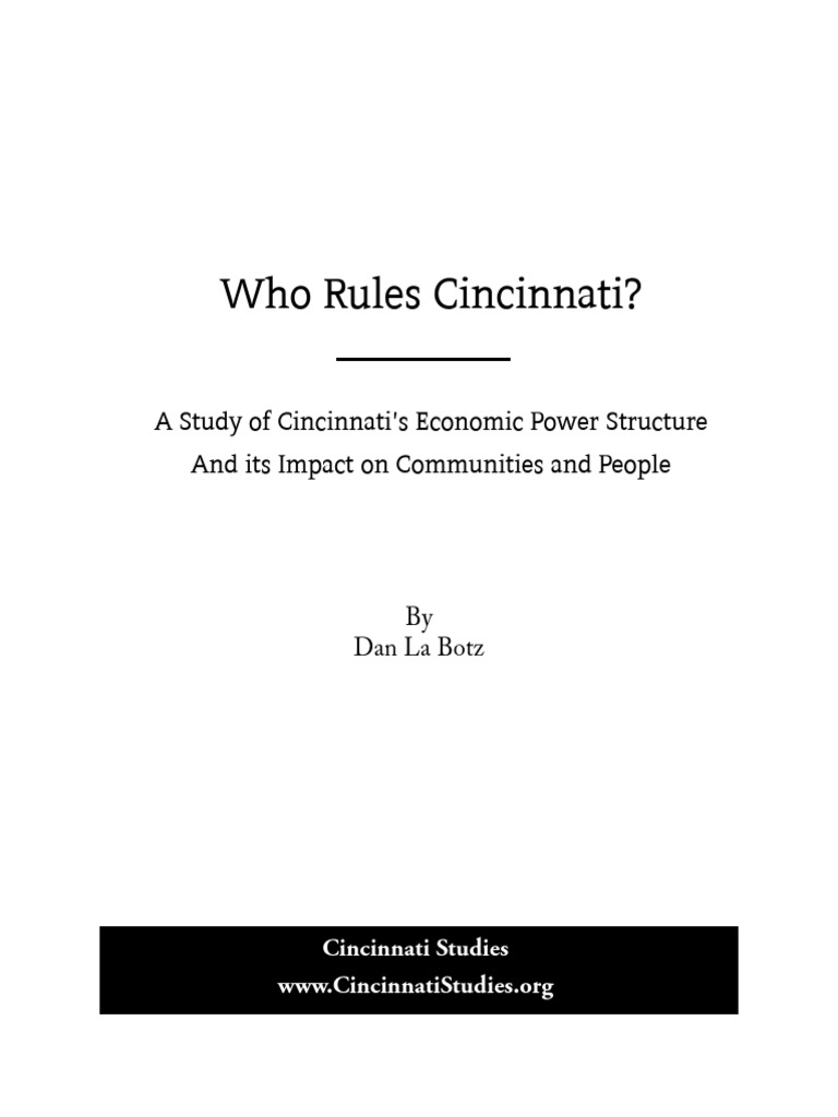 Copy of Who_Rules_Cincinnati_A_Study_of_Cincinna | PDF | Employment ...